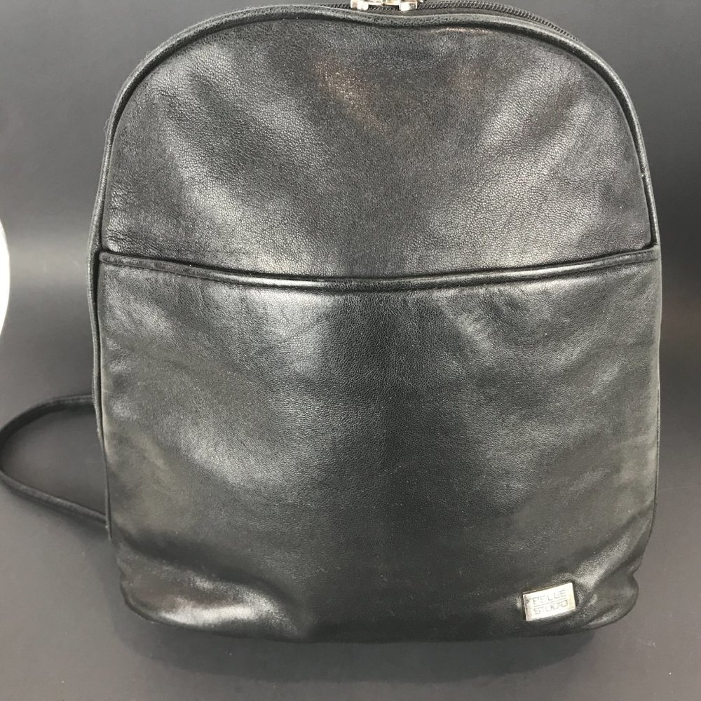 Black Leather Pelle Studio Backpack - Gem